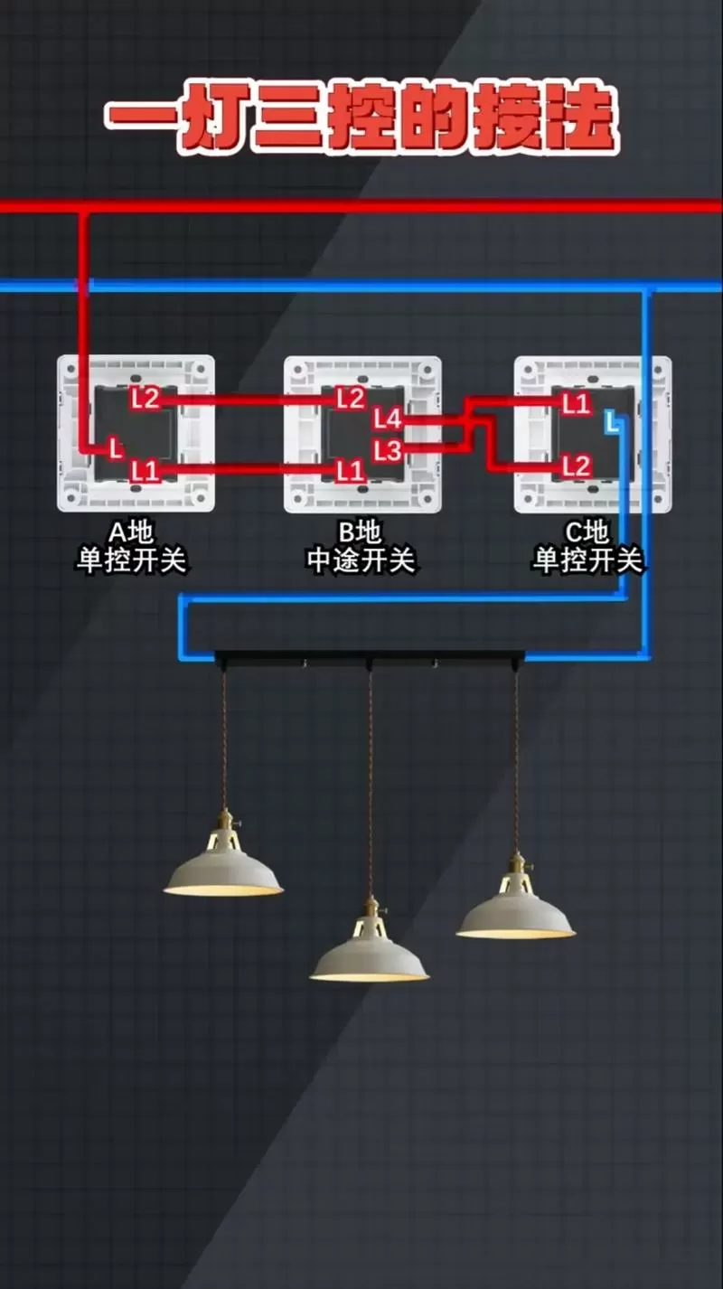 一个面板三个开关控制三个灯