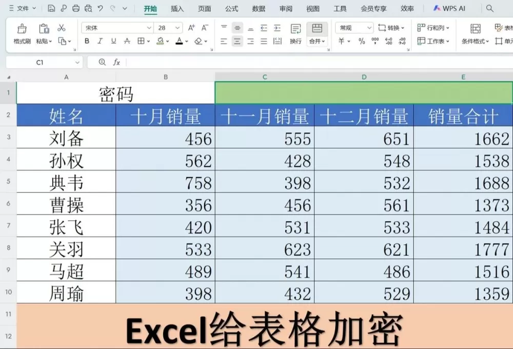 wpsexcel表格如何加密图标