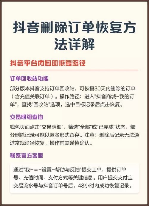 怎么恢复删除的订单截图