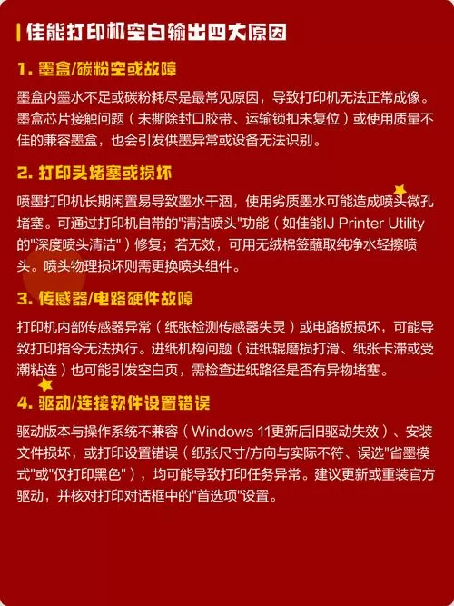 佳能打印机无响应原因图标