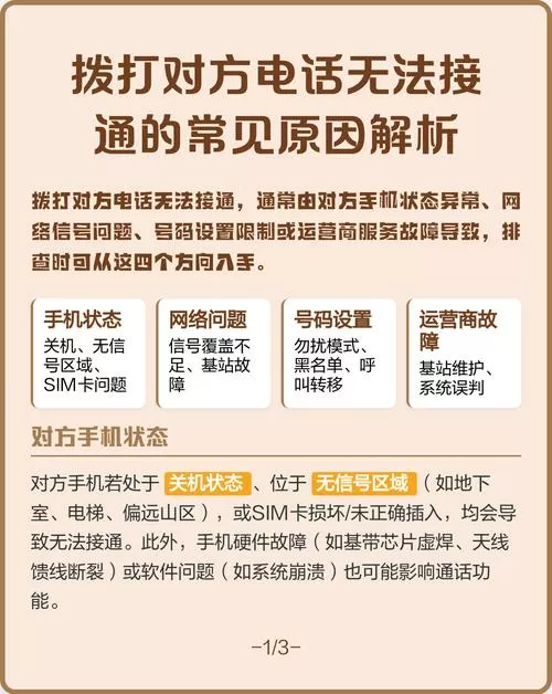 拨打对方的电话无法接通什么原因