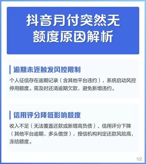 为什么抖音月付突然没有额度了图标