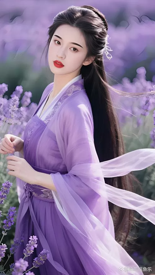古风淡紫色衣裙女图标
