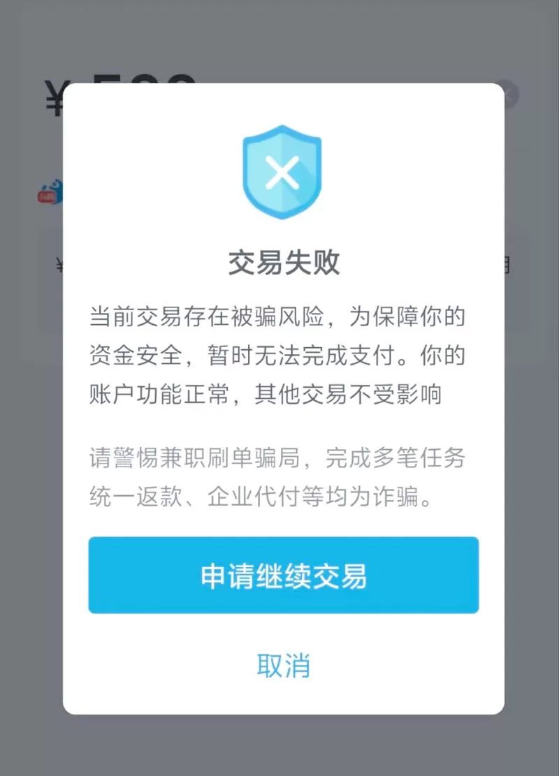 支付宝付款有风险提示是什么意思图标