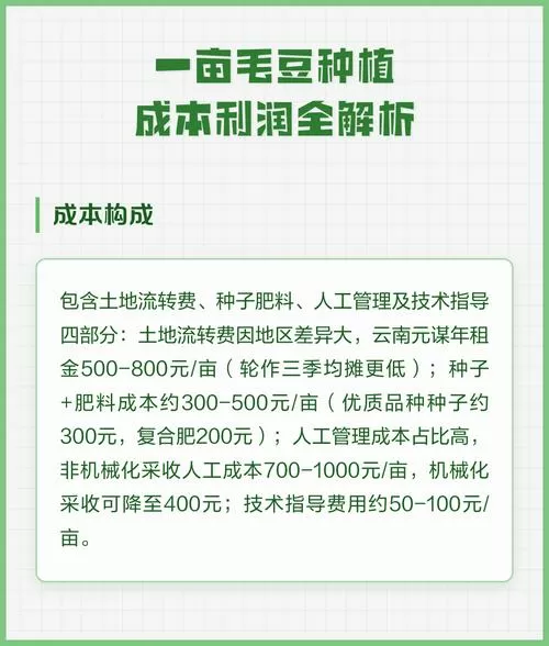 一亩毛豆的成本和利润