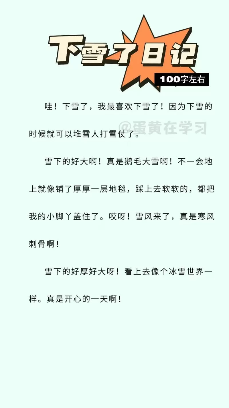 下雪日记100字左右图标