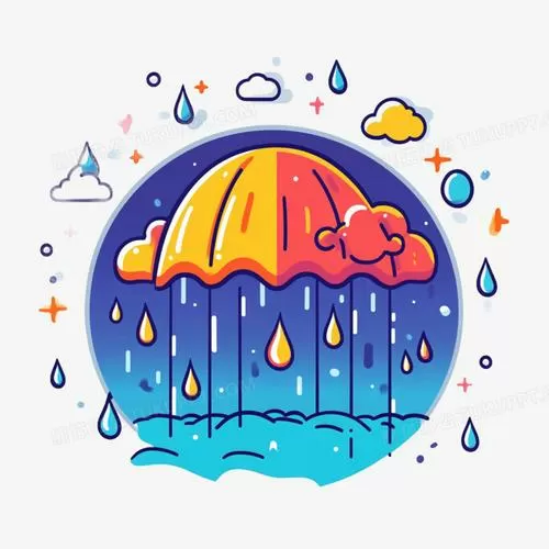 彩色的雨中夏天雨的作用是