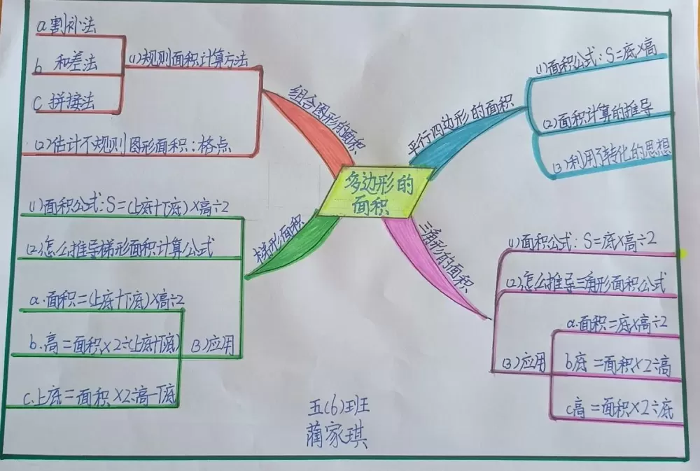 五年级上册数学图形思维导图