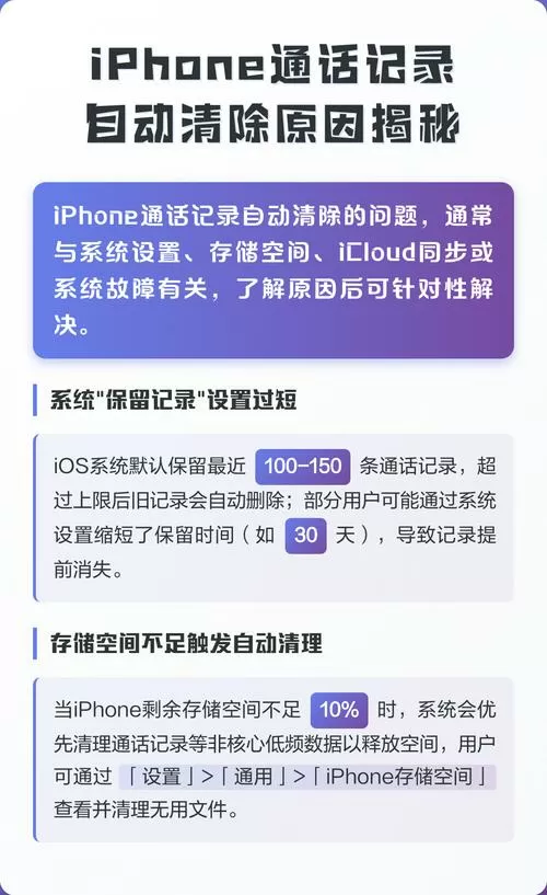 苹果通话记录自动清空截图