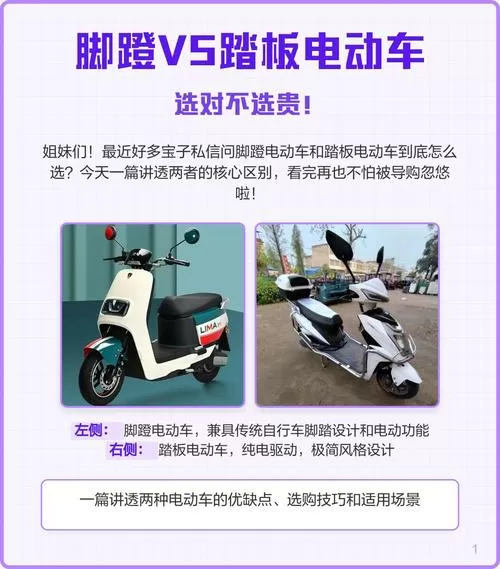 脚踏电动车和踏板电动车的区别图标